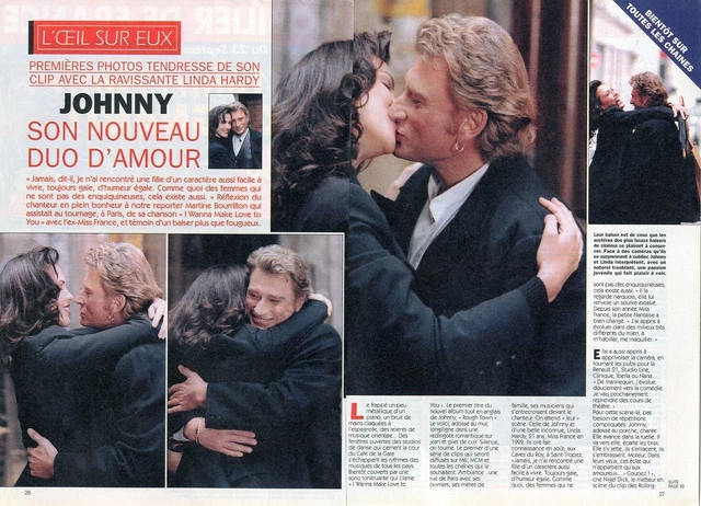 COUPURE DE PRESSE Clipping 1994 Johnny Hallyday et Linda Hardy (4 pages ...