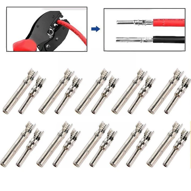 1-20PAIR SOLAR CONNECTOR Pin Inside Metal Core Male Female Solar Cable ...