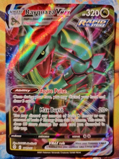 RAYQUAZA VMAX FULL Art Pokemon Card, Evolving Skies, 111/203 EUR 4,81 - PicClick DE