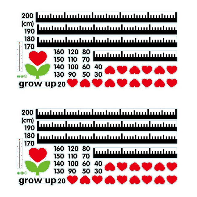 2 SHEETS HEIGHT Chart Decal Measuring Ruler Growth Wall Decals £10.25 ...