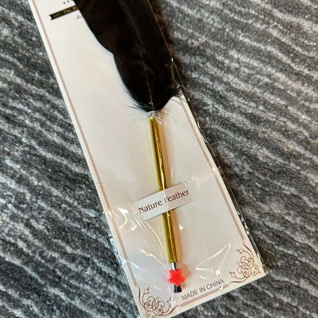 FEATHER QUILL TTPD Inspired Ballpoint Pen Black Ink Vintage Black Gold ...