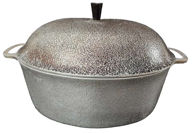 VTG HAMMERED CLUB Aluminum Hammercraft Cookware Oval Roaster Dutch Oven ...