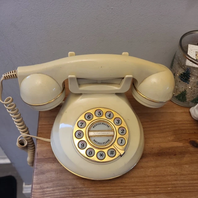 CLASSIC CREAM RETRO Rotary Dial Landline Telephone in working condition ...