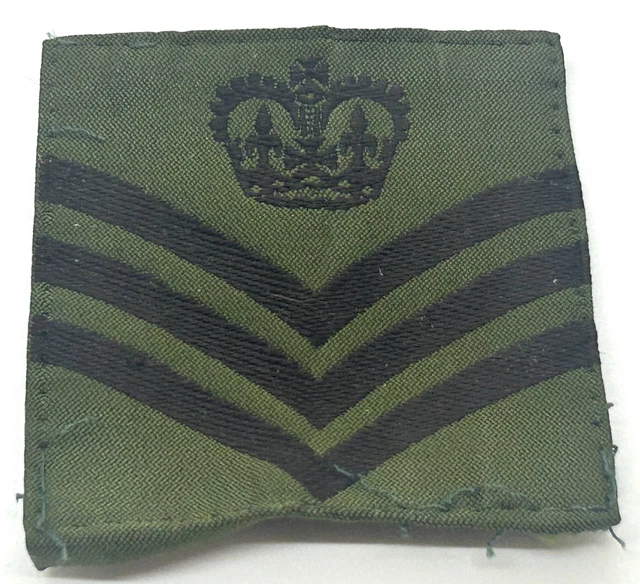 BRITISH MILITARY ISSUE Staff Sergeant Green Black Uniform Rank Patch $5 ...