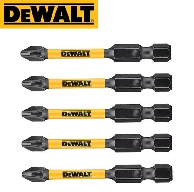 DEWALT PH2 PHILLIPS Screwdriver Bit Set x5 FlexTorq Extreme Impact 50mm ...
