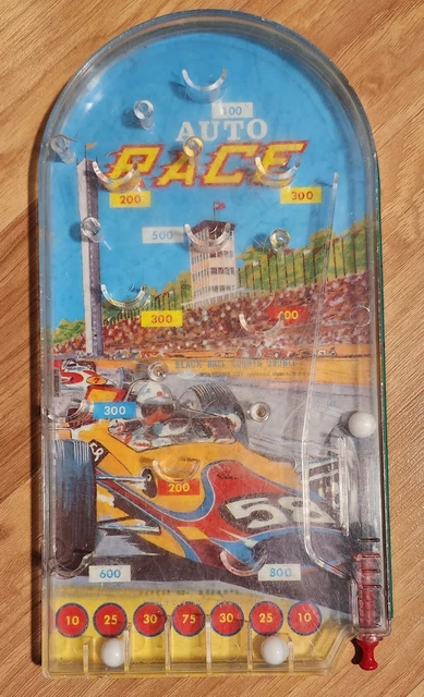 VINTAGE WOLVERINE TOY Co - Auto Racing Action Marble Pinball Game ...