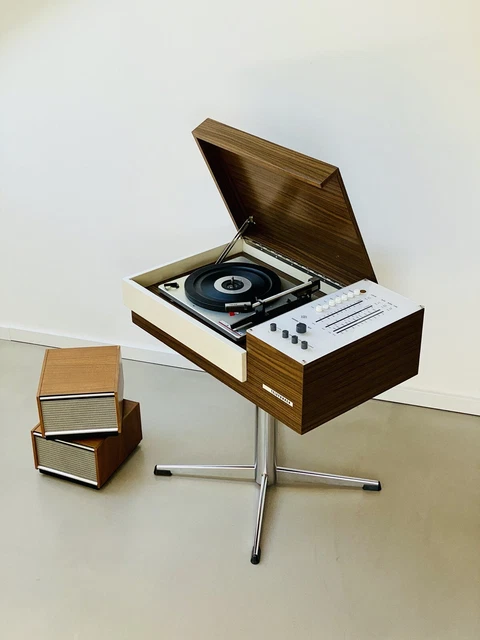 TELEFUNKEN RONDO STEREO 101 Vintage 70s Luxus Record Player Radio Teak ...