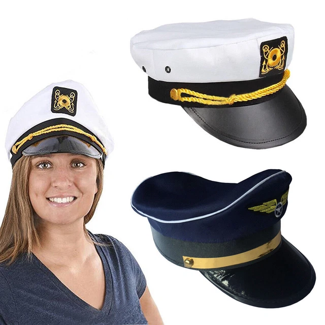 CAPTAIN HAT ADULT Party Costume Cosplay Skipper Sailor Ship Cap Air ...