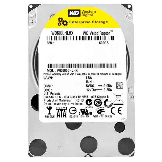WD 600GB VELOCIRAPTOR WD6000HLHX SATA III 10K 32MB EUR 115,97 - PicClick FR