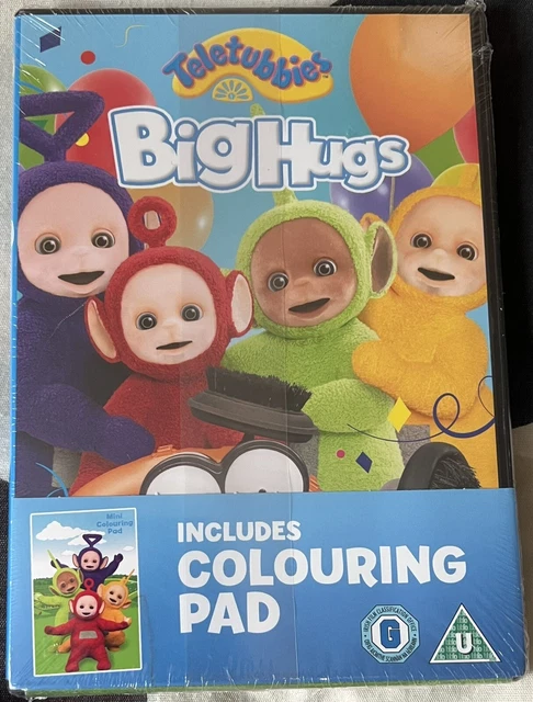 TELETUBBIES DVD BIG Hugs Includes Colouring Book Childrens Laa Laa Oop ...