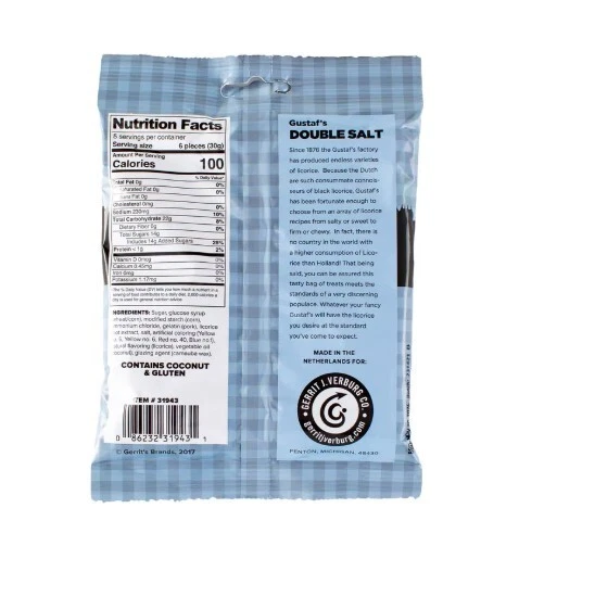 GUSTAF'S DOUBLE SALT Traditional (Black) Licorice 5.29 Oz Bag $12.58 ...