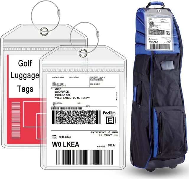 EXTRA LARGE GOLF Luggage Tag 9" x 6 ", Shipping Label Holder for Golf ...