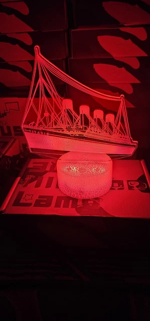 TITANIC BOAT 3D Night Lamp Personalised With Any Name LED MultiLights ...