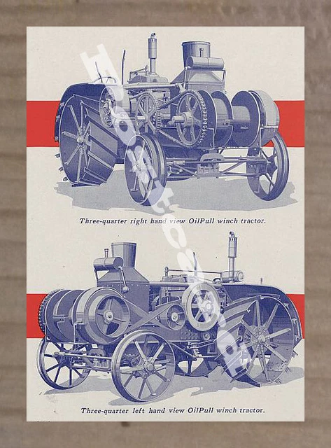 HISTORIC ADVANCE-RUMELY OIL Pull Winch Tractor Advertising Postcard 1 ...
