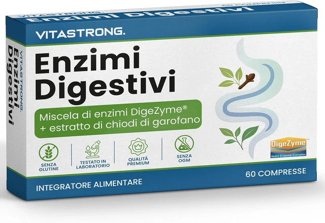 ENZIMI DIGESTIVI COMPLETI Vitastrong Con Chiodi Di Garofano, Miscela ...