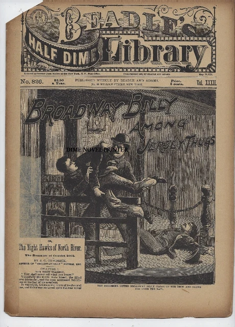 BIBLIOTHÈQUE DEMI-DIME DE Beadle 826 Broadway Billy Dime Papier Roman ...