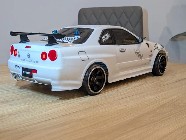 TAMIYA TT02 D 1/10 RC Nissan Skyline GTR R34 Drift Racer TT-02D Drift ...