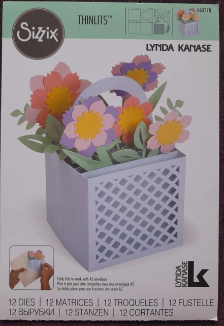 SIZZIX &CARD IN A Box, Flower Basket" Thinlits Die Set (Lynda Kanase) - 663578 £5.47 - PicClick UK