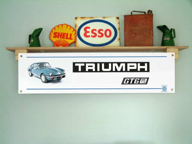 TRIUMPH GT6 MK3 BANNER Car Show British Leyland Workshop Garage Display ...