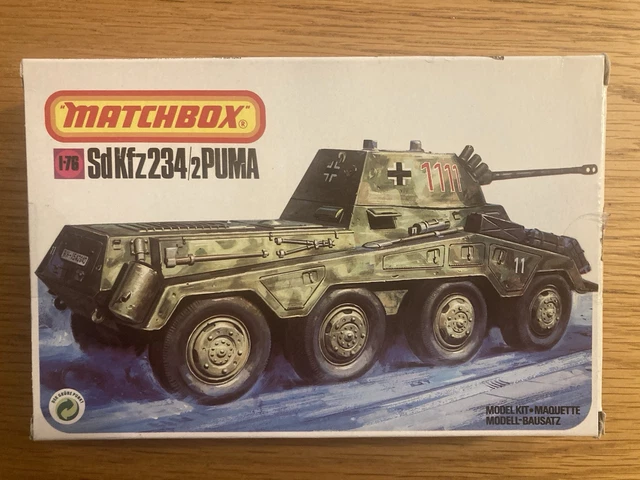 MATCHBOX 1980S WW2 German SDKFZ234/2 PUMA Tank Model Kit 1/76 Scale £13 ...