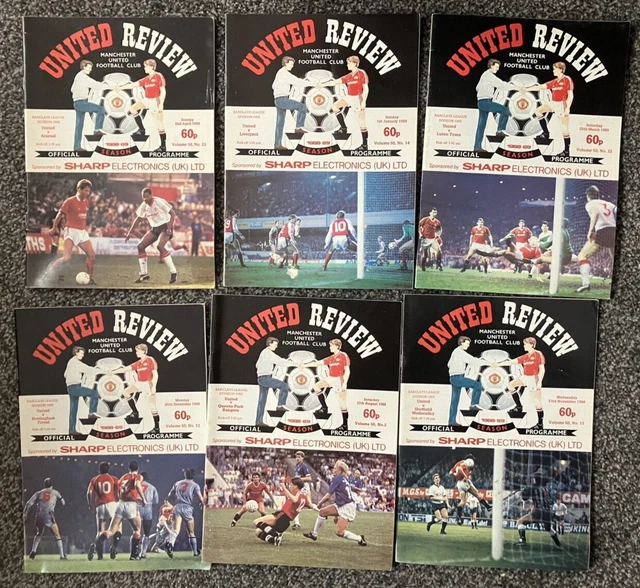 MANCHESTER UNITED HOME Programmes to clear 1988/89 £3.25 - PicClick UK