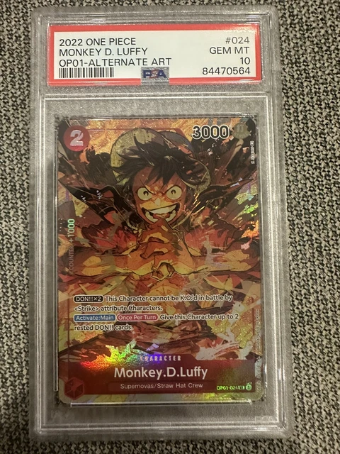 2022 ONE PIECE Monkey D. Luffy Op01-024 Alternate Art Psa 10 EUR 181,09 - PicClick IT