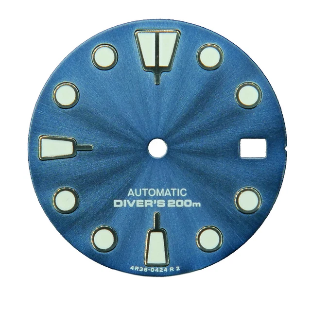 TURTLE DIAL FOR Seiko SKX007, Seiko Mod Part, fits NH35, C3Lume, blue ...