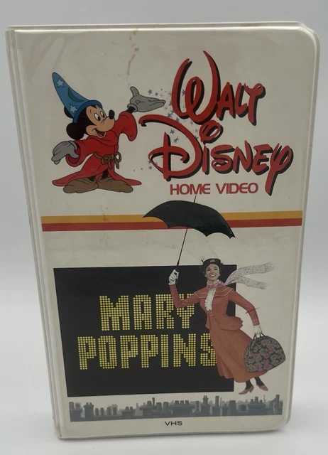 MARY POPPINS WALT Disney Home Video VHS Rare Original WHITE w/ Mail ...