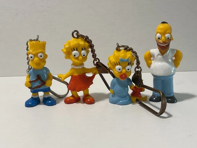 SIMPSONS BULLY BULLYLAND 4 x Figur Anhänger 1991: Bart,Lisa,Maggie ...