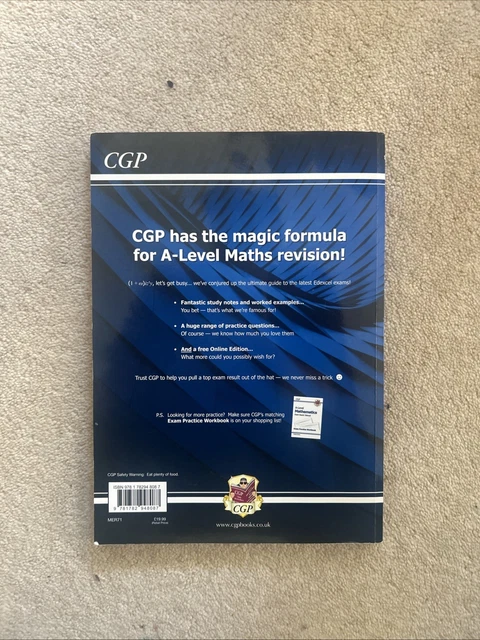 CGP A-LEVEL MATHEMATICS Edexcel Complete Revision and Practice Guide £5 ...
