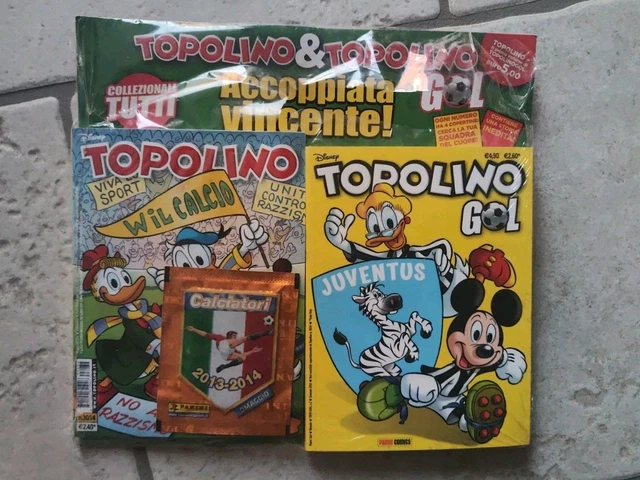 TOPOLINO N.3034 + Topolino Gol N.1 Blisterato + Bustina Calciatori 2013 ...