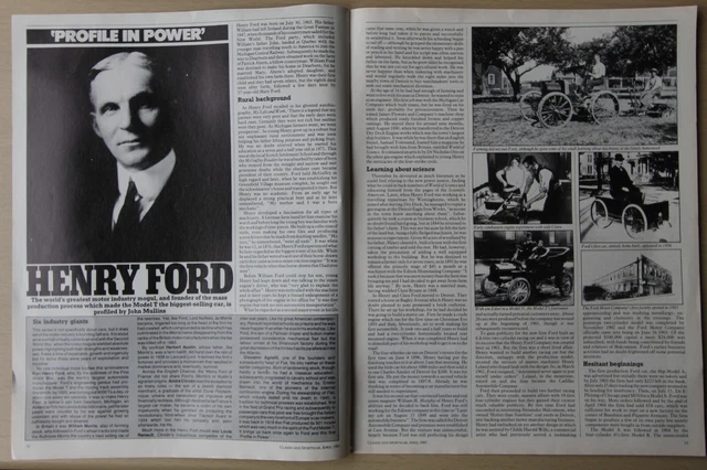 ORIGINAL CSC 1985 magazine article: HENRY FORD (Model T interest) £5.00 ...