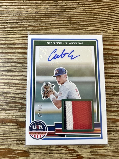 COLT EMERSON - '23 USA Baseball Stars & Stripes Prime /25 Auto SEATTLE ...