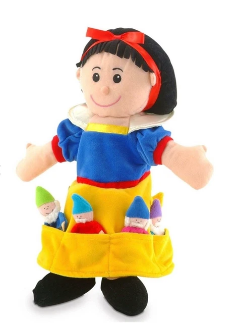 SNOW WHITE & Seven Dwarfs Hand Finger Puppets Kids IMAGINATIVE PLAY ...
