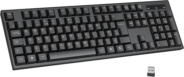 CIMETECH 2.4G WIRELESS Keyboard, QWERTY UK Full-Size Layout, USB Large ...