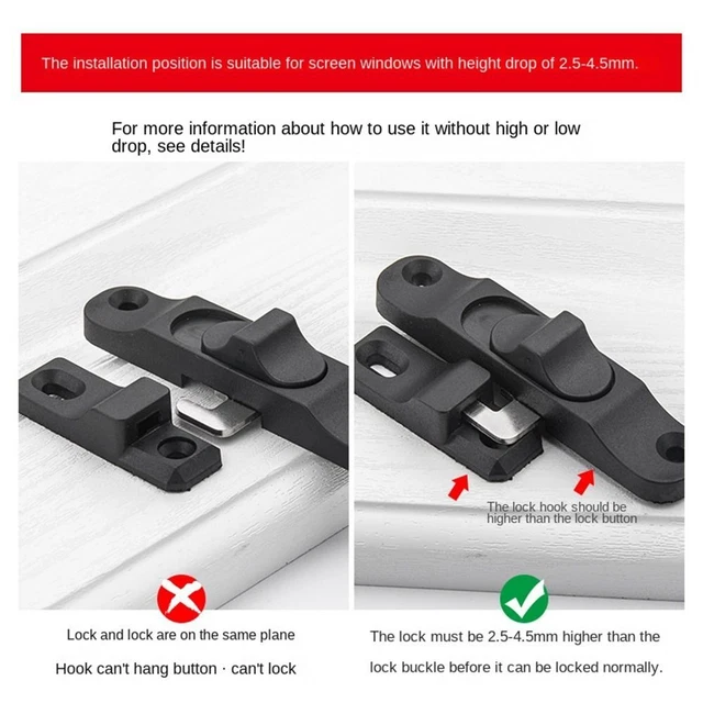ALUMINIUM ALLOY SLIDING Pull Door Lock Push-Pull Door lock buckle Door ...