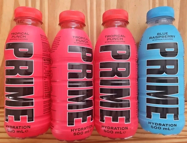 PRIME HYDRATION DRINK by Logan Paul & KSI Blue Raspberry & Tropical ...