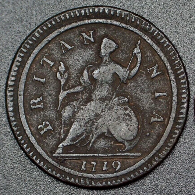 RARE 1719 George I Half Penny. £29.99 - PicClick UK