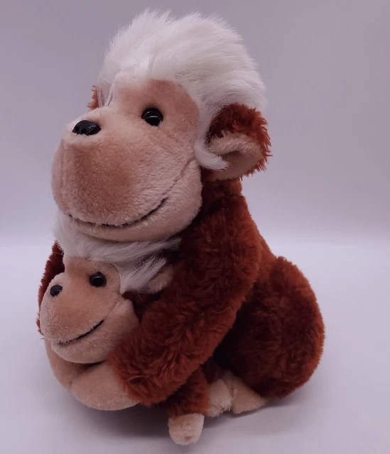 VINTAGE CORONET MONKEY Plush Soft Toy 1981 10" Mum and Baby Monkey ...