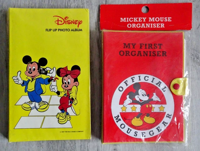 WALT DISNEY PHOTO Album Mickey Mouse organizer Mouse Gear Vintage 1980s ...