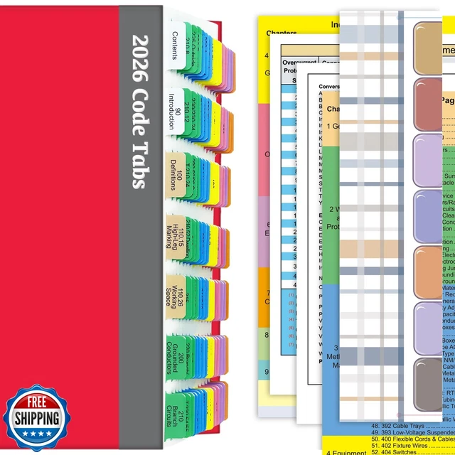UPGRADED INDEX TABS for 2026 National Electrical Code (NEC), 150 Color ...