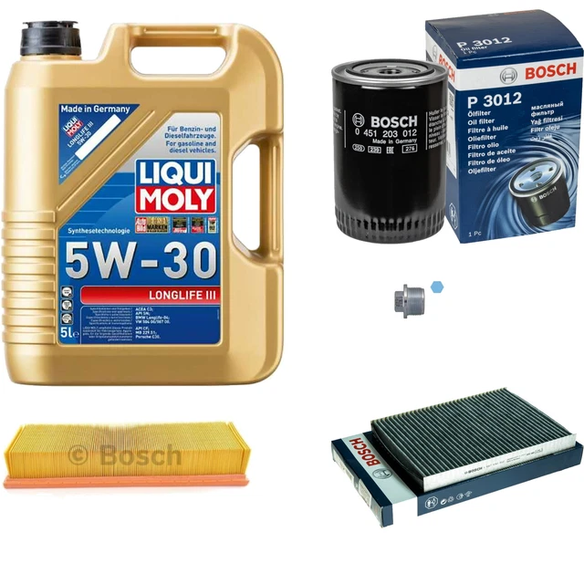 BOSCH INSPECTION SET 5 L Liqui Moly Longlife 3 5W-30 pour VW Caddy Boîtier EUR 119,92 - PicClick FR