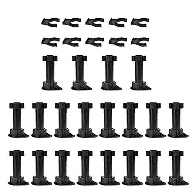20 LEG UNIT Cabinet Legs with Kick Board Clips for Kitchen Bathroom ...