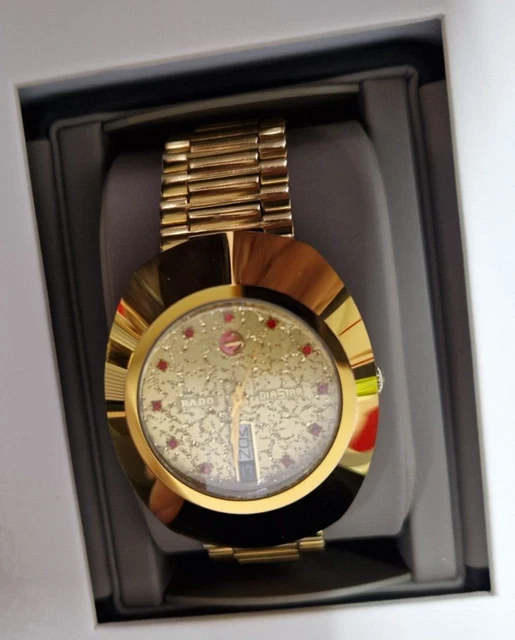 ORIGINAL RADO DIASTAR Automatic Gold Dial Men's Watch Red Stones £449. ...