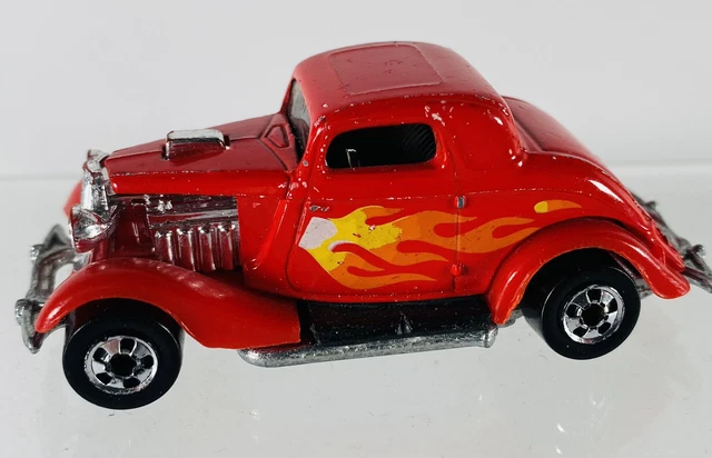 HOT WHEELS 1934 Ford Coupe Red Car 1979 Flames Mattel Hot Rod Vintage ...