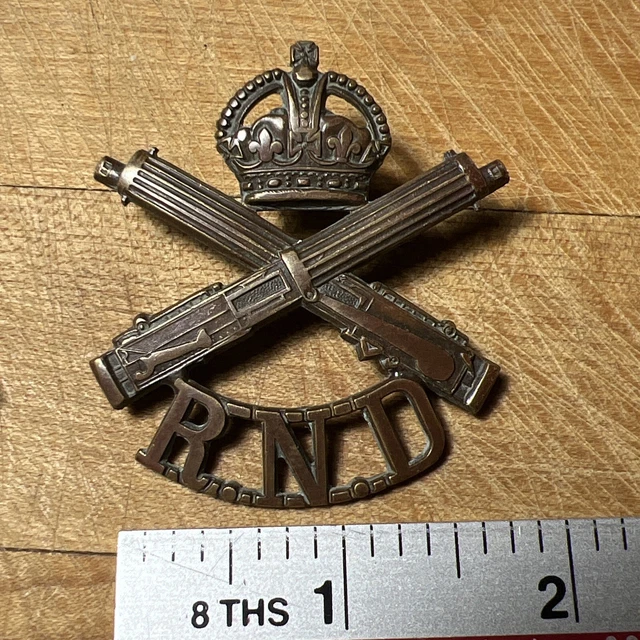BRITISH ROYAL NAVAL Division Machine Gun Corps Cap Badge RND on Lugs £4 ...