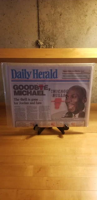 MICHAEL JORDAN FIRST Retirement Daily Herald Collectible Newspaper £23. ...