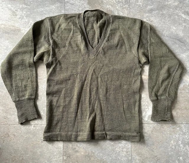 WW2 / POST War Green British Army Wool Jumper Pullover £10.79 - PicClick UK