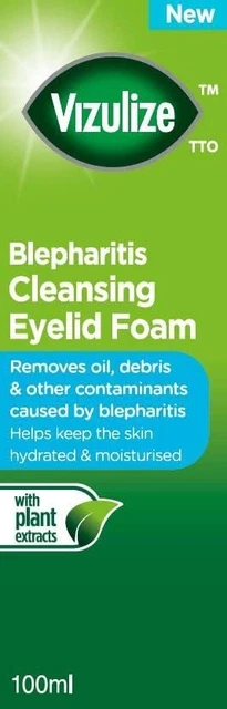 VIZULIZE BLEPHARITIS EYE Lid Foam, 100ml for Removal of Oil, Debris and ...