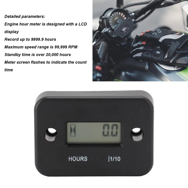 DIGITAL HOUR METER High Accuracy LCD Display Mini Waterproof Engine ...